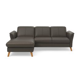 Sit & More Ecksofa SIT & MORE "Romero L-Form", grau (anthrazit), B:245cm H:91cm T:178cm, 100% Polyester, Sofas, Ecksofa, wahlweise mit oder ohne Relax-Funktion, Bettfunktion, Bettkasten
