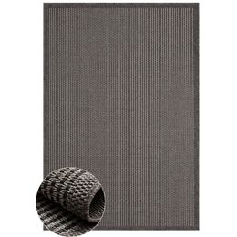 Teppich MyFlair MÖBEL & ACCESSOIRES "Natura" Teppiche Gr. B/L: 160 cm x 230 cm, 6 mm, 1 St., schwarz (schwarz,grau) Uni Farben, mit Bordüre, Outdoor geeignet, Balkon, Terrasse