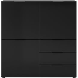 Kommode FMD "Dark" Sideboards Gr. B/H/T: 99,1 cm x 101,2 cm x 31,5 cm, 3, schwarz Kommode Breite 99,1 cm