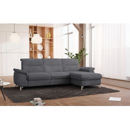 Sit & More Ecksofa SIT & MORE "Astoria L-Form", grau (anthrazit), B:260cm H:91cm T:175cm, 100% Polyester, Sofas, Ecksofa, wahlweise mit motorischer Relaxfunktion