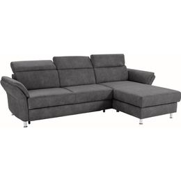 Sit & More Ecksofa SIT & MORE "Avignon L-Form", grau (anthrazit), B:259cm H:97cm T:172cm, Flachgewebe (90% Polyester, 10% Polyamid);Luxus-Microfaser (100% Polyester);Struktur (100% Polyester), Sofas, Ecksofa, Kopfteilverstellung, wahlweise mit Bettfunktion und Bettkasten