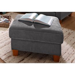 Hocker Home Affaire "Borkum" Gr. B/H/T: 75 cm x 46 cm x 63 cm, Lu x us-Microfaser TORO, grau (anthrazit) Home Affaire mit Federkern