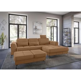 Sit & More Ecksofa SIT & MORE "Bendigo L-Form", braun (cappucino), B:284cm H:84cm T:175cm, Sofas, Ecksofa, inklusive Sitztiefenverstellung, Bodenfreiheit 12 cm, in 2 Fu&szlig;farben