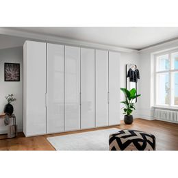 Drehtürenschrank Wiemann "Monaco, Made in Germany, höhenverstellbare Inneneinteilung" Schränke Gr. B/H/T: 295,2 cm x 236 cm x 58 cm, 6 St., weiß (weiß, glas weiß) Drehtürenschränke mit edler Glasfront und hochwertigen Beschläge inkl. Türdämpfung