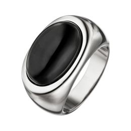 Silberring Jobo Fingerringe Gr. 50, Silber 925 (Sterlingsilber), silberfarben (silber 925) Damen Fingerringe 925 Silber mit Onyx