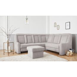 Sit & More Ecksofa SIT & MORE "Melissa L-Form", silber, B:257cm T:217cm, 98% Polyester 2% Polyamid, Sofas, Ecksofa, klassisches Polsterprogramm, wahlweise Bettfunktion und Schubkasten