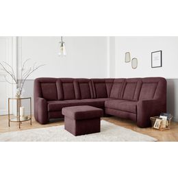 Sit & More Ecksofa SIT & MORE "Melissa L-Form", rot (bordeaux), B:257cm H:107cm T:217cm, 98% Polyester 2% Polyamid, Sofas, Ecksofa, klassisches Polsterprogramm, wahlweise Bettfunktion und Schubkasten