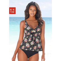 Bügel-Tankini Lascana Gr. 50, Cup D, schwarz (schwarz, bedruckt) Damen Bikini-Sets Ocean Blue im angesagten Design