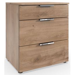 Nachtkommode wimex "Level by fresh to go" Sideboards Gr. B/H/T: 54 cm x 61 cm x 41 cm, 3, braun (plankeneiche nachbildung) Nachtkonsolen und Nachtkommoden 3 Schubladen mit soft-close Funktion, 54cm breit, 61cm hoch