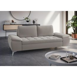 Sit & More 2,5-Sitzer SIT & MORE "Latigo", grau (elephant), B:211cm T:90cm, Sofas, mit hochwertigen Metallf&uuml;&szlig;en