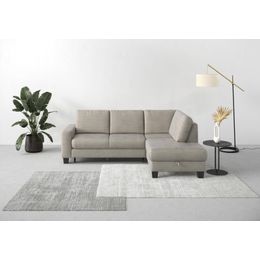 Ecksofa Home Affaire "Summer L-Form", grau (steel), B:236cm H:91cm T:170cm, 95% Polyester, 5% Polyamid, Sofas, Ecksofa, mit Ottomane, mit oder ohne Bettfunktion und Bettkasten, Cord-Bezug