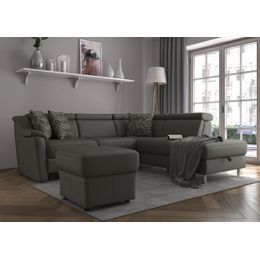 Sit & More Ecksofa SIT & MORE "Freetown L-Form", braun (mocca), B:252cm H:84cm T:216cm, Sofas, Ecksofa, inklusive Kopfteilverstellung und komfortablem Federkern