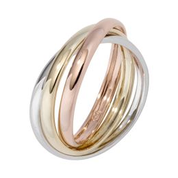 Goldring Jobo Fingerringe Gr. 54, Gelbgold 585-Roségold 585-Weißgold 585, gelb (gelbgold 585) Damen 585 Gelbgold Weißgold Roségold tricolor