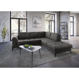 Sit & More Ecksofa SIT & MORE "Bendigo L-Form", braun (mokka), B:258cm H:84cm T:226cm, Sofas, Ecksofa, inklusive Sitztiefenverstellung, Bodenfreiheit 12 cm, in 2 Fu&szlig;farben