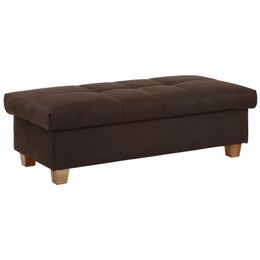 Hocker Home Affaire "Lyla" Gr. B/H/T: 131 cm x 42 cm x 61 cm, Lu x us-Microfaser, braun (schwarzbraun) Home Affaire mit Stauraum, Breite 131 cm