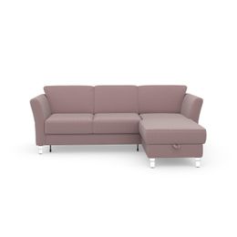 Sit & More Ecksofa SIT & MORE "Visby L-Form", rosa (altrosa), B:248cm H:87cm T:162cm, Sofas, Ecksofa, wahlweise mit Bettfunktion und Bettkasten, frei im Raum stellbar