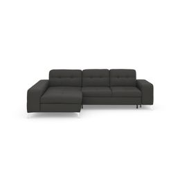 Sit & More Ecksofa SIT & MORE "Baviene L-Form", grau (fango), B:286cm H:92cm T:176cm, Sofas, Ecksofa, inklusive Sitztiefenverstellung und Federkern, wahlweise Bettfunktion