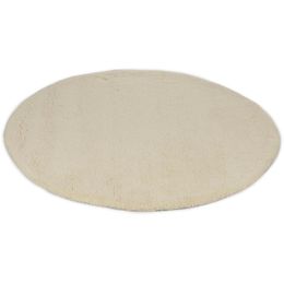 Wollteppich Theko "Taza Royal" Teppiche Gr. Ø 200 cm, 24 mm, 1 St., beige (natur weiß) Berber-Teppiche echter Berber Teppich aus Marokko, reine Schurwolle, handgeknüpft