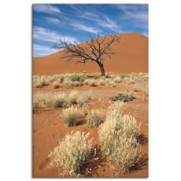 Wandbild Artland "Namib-Wüste 2" Bilder Gr. B/H: 60 cm x 90 cm, Leinwandbild Afrika Hochformat, 1 St., orange Kunstdrucke als Leinwandbild, Poster in verschied. Größen