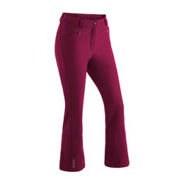 Skihose Maier Sports "Mary" Gr. 18, Kurzgrößen, pink (magenta), Damen, Vorderseite: 92% Polyester, 8% Elasthan / Rückseite: 100% Polyester, Hosen, Eng geschnittene Softshellhose in femininer, sportlicher Silhouette