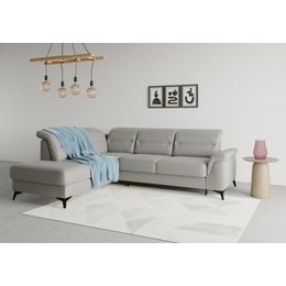 Sit & More Ecksofa SIT & MORE "Sinatra L-Form", grau, B:251cm H:85cm T:220cm, 100% Polyester, Sofas, Ecksofa, mit Ottomane, optional mit Kopfteilverstellung und Armteilfunktion
