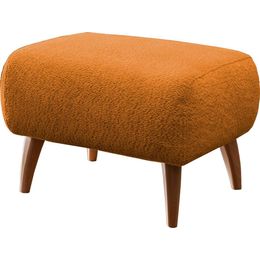 Hocker Home Affaire "Baggio" Gr. B/H/T: 63 cm x 45 cm x 63 cm, Lu x us-Microfaser weich, goldfarben Home Affaire mit Holzfüßen