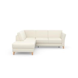 Sit & More Ecksofa SIT & MORE "Visby L-Form", beige (linen), B:248cm H:87cm T:213cm, Sofas, Ecksofa, Wahlweise mit Bettfunktion und Stauraum, frei im Raum stellbar