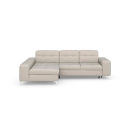 Sit & More Ecksofa SIT & MORE "Baviene L-Form", beige (creme), B:286cm H:92cm T:176cm, Sofas, Ecksofa, inklusive Sitztiefenverstellung und Federkern, wahlweise Bettfunktion