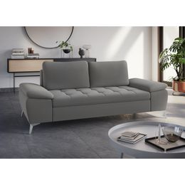 Sit & More 2,5-Sitzer SIT & MORE "Latigo", grau, B:211cm T:90cm, Sofas, mit hochwertigen Metallf&uuml;&szlig;en