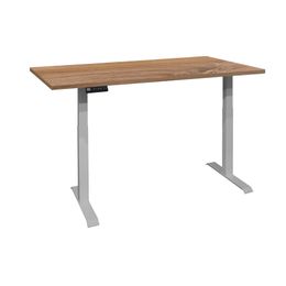 Mäusbacher Schreibtisch MÄUSBACHER "Big System Office" Tische Gr. B: 140 cm, silberfarben (silber, stirling oak, silber, oak) Schreibtische Breite 140 cm, elektrisch höhenverstellbar