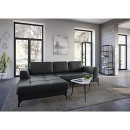 Sit & More Ecksofa SIT & MORE "Bendigo L-Form", schwarz, B:284cm H:84cm T:175cm, Sofas, Ecksofa, inklusive Sitztiefenverstellung, Bodenfreiheit 12 cm, in 2 Fu&szlig;farben