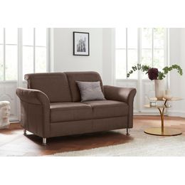 Sit & More 2-Sitzer SIT & MORE "Darwin", braun (cognac), B:159cm H:83cm T:96cm, Sofas, inklusive Federkern, wahlweise mit Kopfteilverstellung