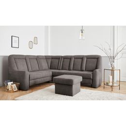 Sit & More Ecksofa SIT & MORE "Melissa L-Form", braun (schlamm), B:257cm H:107cm T:217cm, 100% Polyester, Sofas, Ecksofa, klassisches Polsterprogramm, wahlweise Bettfunktion und Schubkasten