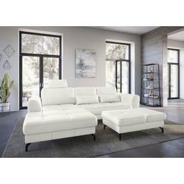 Sit & More Ecksofa SIT & MORE "Bendigo L-Form", wei&szlig; (altwei&szlig;), B:284cm H:84cm T:175cm, Sofas, Ecksofa, inklusive Sitztiefenverstellung, Bodenfreiheit 12 cm, in 2 Fu&szlig;farben