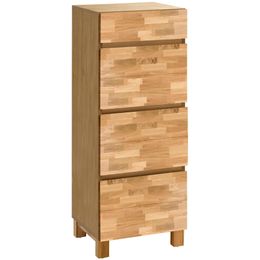 Badkommode Home Affaire "Kaika" Sideboards Gr. B/H/T: 40 cm x 109 cm x 35 cm, 4 St., braun (eichefarben, eiche massiv) Breite 40 cm