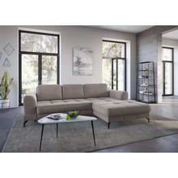 Sit & More Ecksofa SIT & MORE "Bendigo L-Form", beige (sand), B:284cm H:84cm T:175cm, Sofas, Ecksofa, inklusive Sitztiefenverstellung, Bodenfreiheit 12 cm, in 2 Fu&szlig;farben