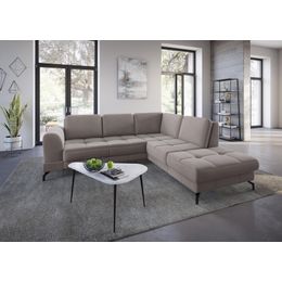Sit & More Ecksofa SIT & MORE "Bendigo L-Form", beige (sand), B:258cm H:84cm T:226cm, Sofas, Ecksofa, inklusive Sitztiefenverstellung, Bodenfreiheit 12 cm, in 2 Fu&szlig;farben