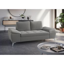 Sit & More 2-Sitzer SIT & MORE "Latigo", grau, B:191cm T:90cm, Sofas, mit hochwertigen Metallf&uuml;&szlig;en