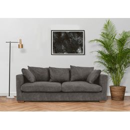 2,5-Sitzer Home Affaire "Coray", grau (anthrazit), B:220cm H:80cm T:113cm, 100% PES, Sofas, extra weich und kuschelig, F&uuml;llung mit Federn und Daunen