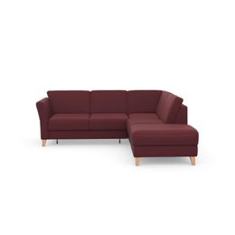 Sit & More Ecksofa SIT & MORE "Visby L-Form", rot (bordeaux), B:248cm H:87cm T:213cm, Sofas, Ecksofa, Wahlweise mit Bettfunktion und Stauraum, frei im Raum stellbar
