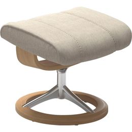 Fußhocker stressless "Consul" Hocker Gr. B/H/T: 54 cm x 41 cm x 39 cm, Struktur fein JASMINE, Signature Base Eiche, beige (beige jasmine) Fußhocker mit Signature Base, Gestell Eiche