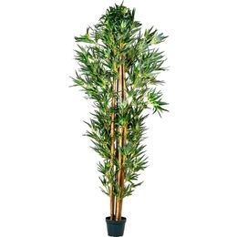 Bambus-Strauch, Kunstbaum, Kunstpflanze, 190cm - PLANTASIA