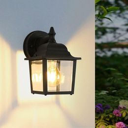 Vintage Außenwandleuchte LED-Wandleuchte E27 Basis Für Eingang Flur Hof Garten Terrasse Balkon Garage Schwarz (Glühbirne nicht enthalten)