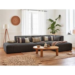 Lisa Design - Victoire – modulares ecksofa rechts – 5-sitzer – aus cord - dunkelgrau