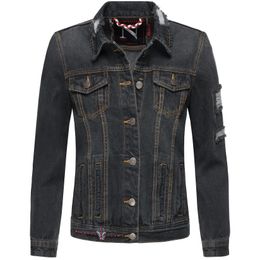 Navahoo Damen Jacke Übergangsjacke Jeans Frühling Destroyed Jeansjacke Pamuyaa