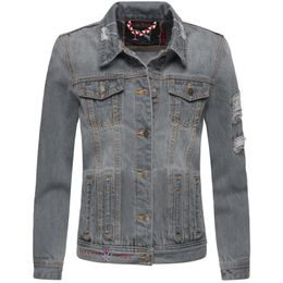 Navahoo Damen Jacke Übergangsjacke Jeans Frühling Destroyed Jeansjacke Pamuyaa