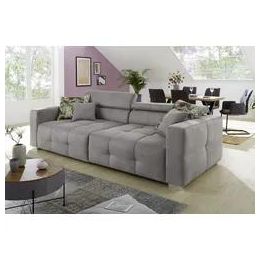 Jockenhöfer Big-Sofa JOCKENHÖFER GRUPPE "Trento", braun (schlamm, braun), B:289cm T:123cm, Luxus-Microfaser Lederoptik (100% Polyester), Sofas, mit Wellenfederung, Sitzkomfort und mehrfach verstellbare Kopfstützen, Topseller