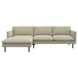 Ecksofa FLEXLUX "Bolzano" Sofas Gr. B/H/T: 261cm x 61cm x 165cm, Chenille, Chaiselongue links, beige (sandy beige) Sitzaufbau mit Kaltschaum & Stahl-Wellen, loose Sitz -& Rückenkissen