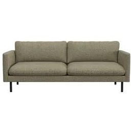 3,5-Sitzer FLEXLUX "Bolzano, Megasofa, aktuelles Design" Sofas Gr. B/H/T: 207cm x 61cm x 90cm, Bouclé, grün (fall grün) sehr bequem durch Kaltschaum, im Sitz, lose Sitz -& Rückenkissen