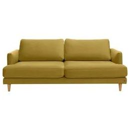 2,5-Sitzer Tom Tailor HOME Sofas Gr. B/H/T: 180cm x 83cm x 98cm, Struktur fein TBO, gelb (mustard tbo 5) Füße Eiche natur, Breite 180 cm